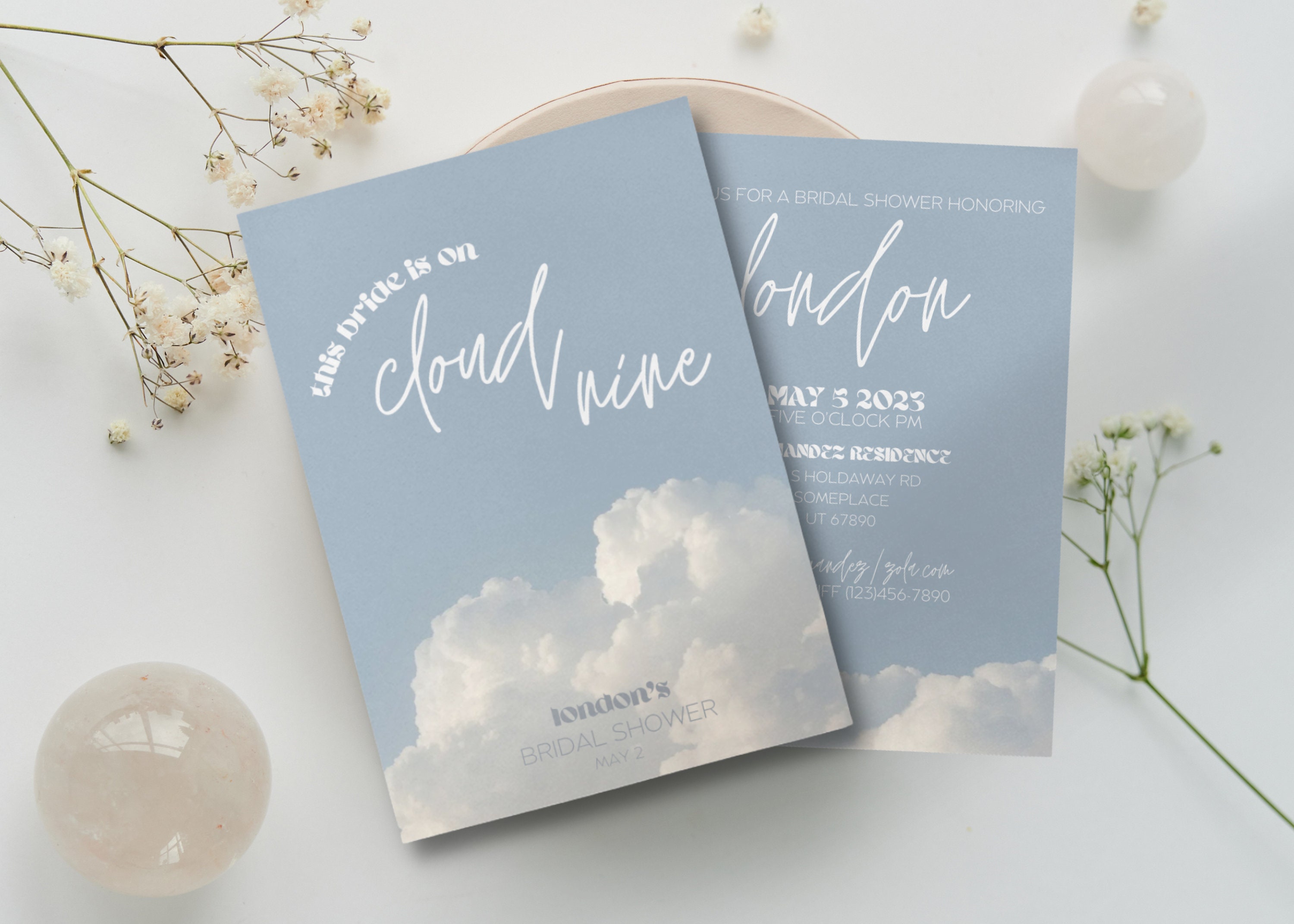 On Cloud 9 Bridal Shower Invite, This Bride is on Cloud Nine Invite ...