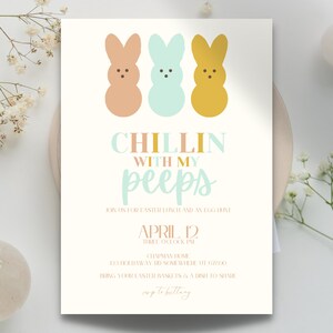 Chillin With My Peeps Easter Invite Template (digital Download) - Etsy
