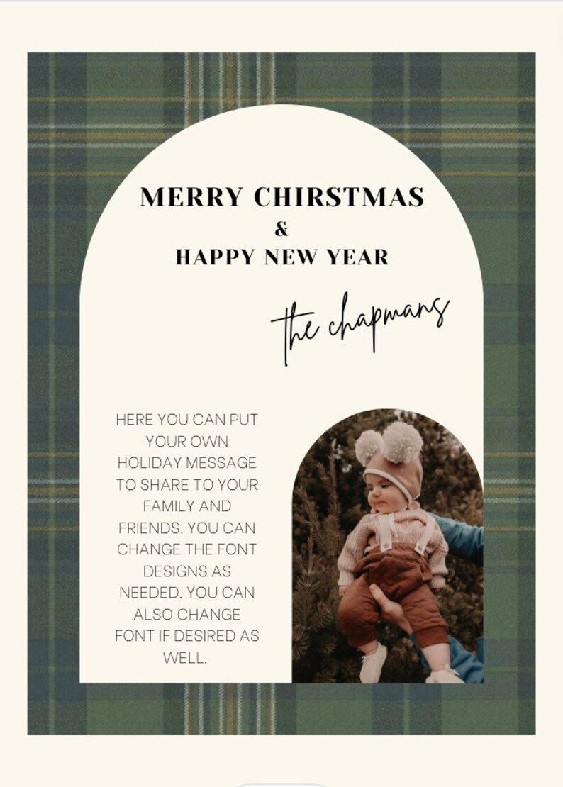 Vintage Christmas Card Template neutral Christmas Card - Etsy