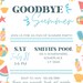 Goodbye Summer Party Invite, Back to School Party Invite, Summer Bash ...