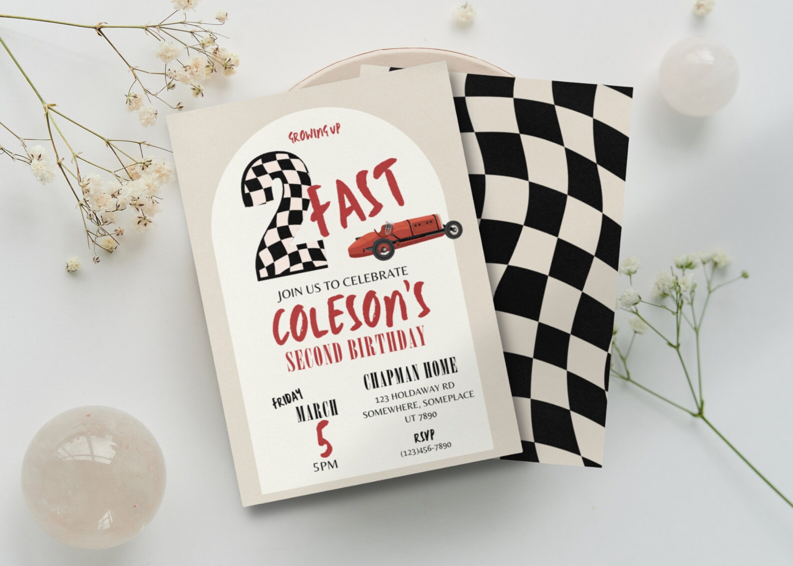 Two Fast Birthday Invite | Growing up 2 Fast Birthday Party Invite ...