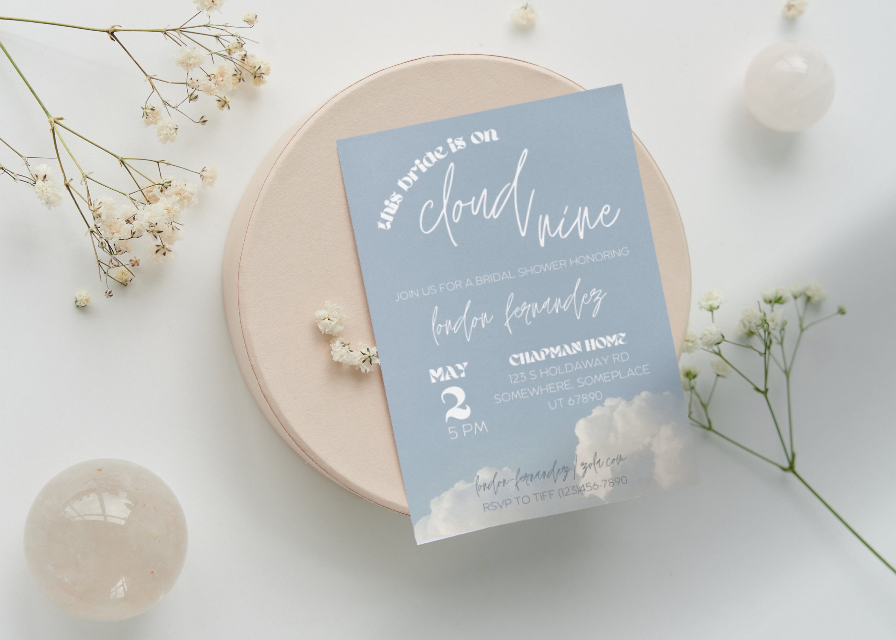 On Cloud 9 Bridal Shower Invite This Bride is on Cloud Nine - Etsy