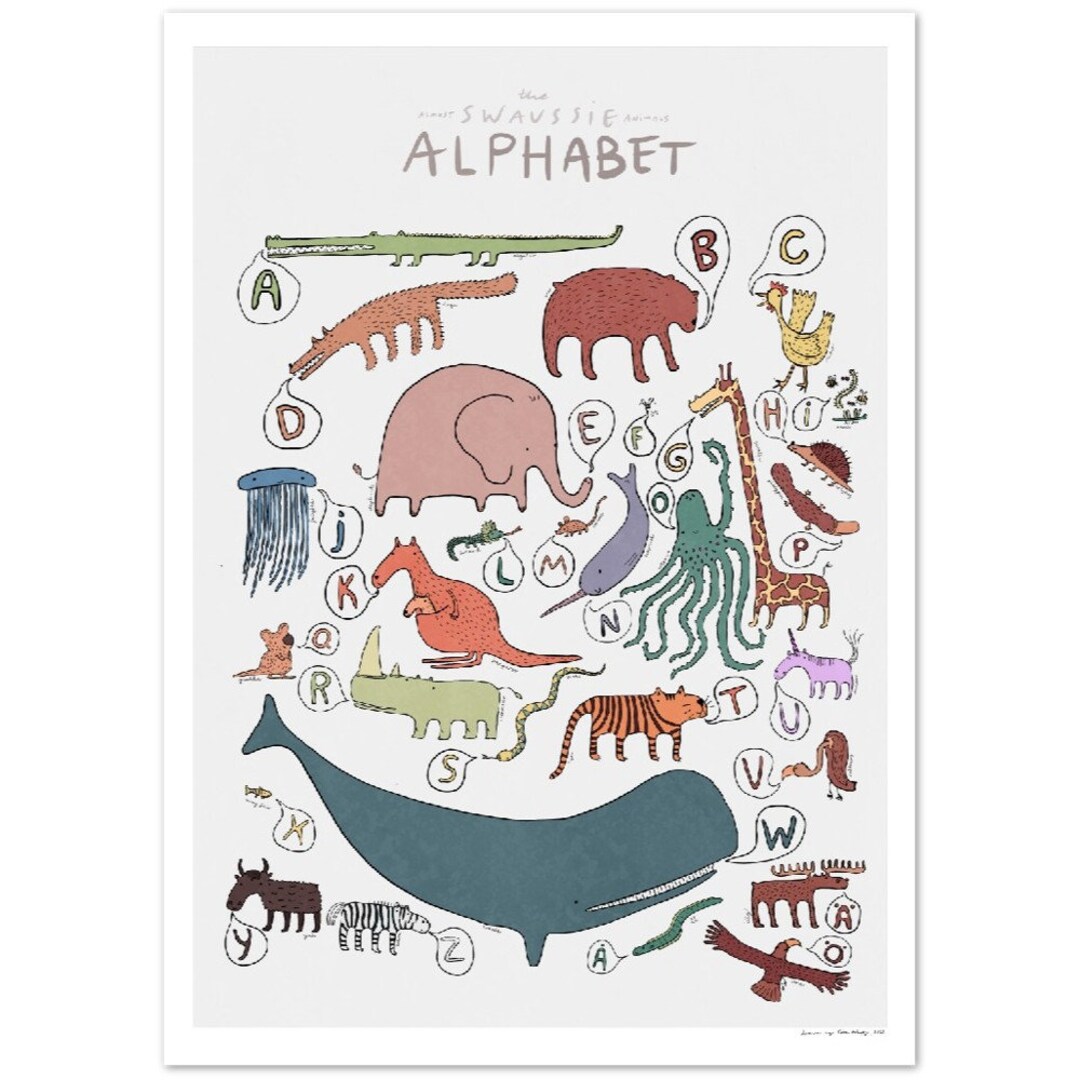 Alphabet Poster almost SWAUSSIE Animals Premium Matte Paper Poster ...