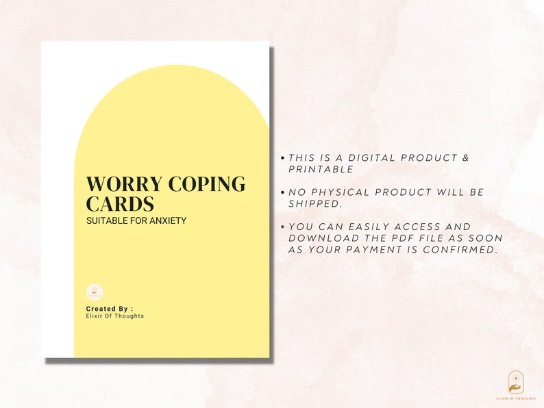 Worry Coping Cards | Anxiety Coping Skills Card | Anxiety Management ...