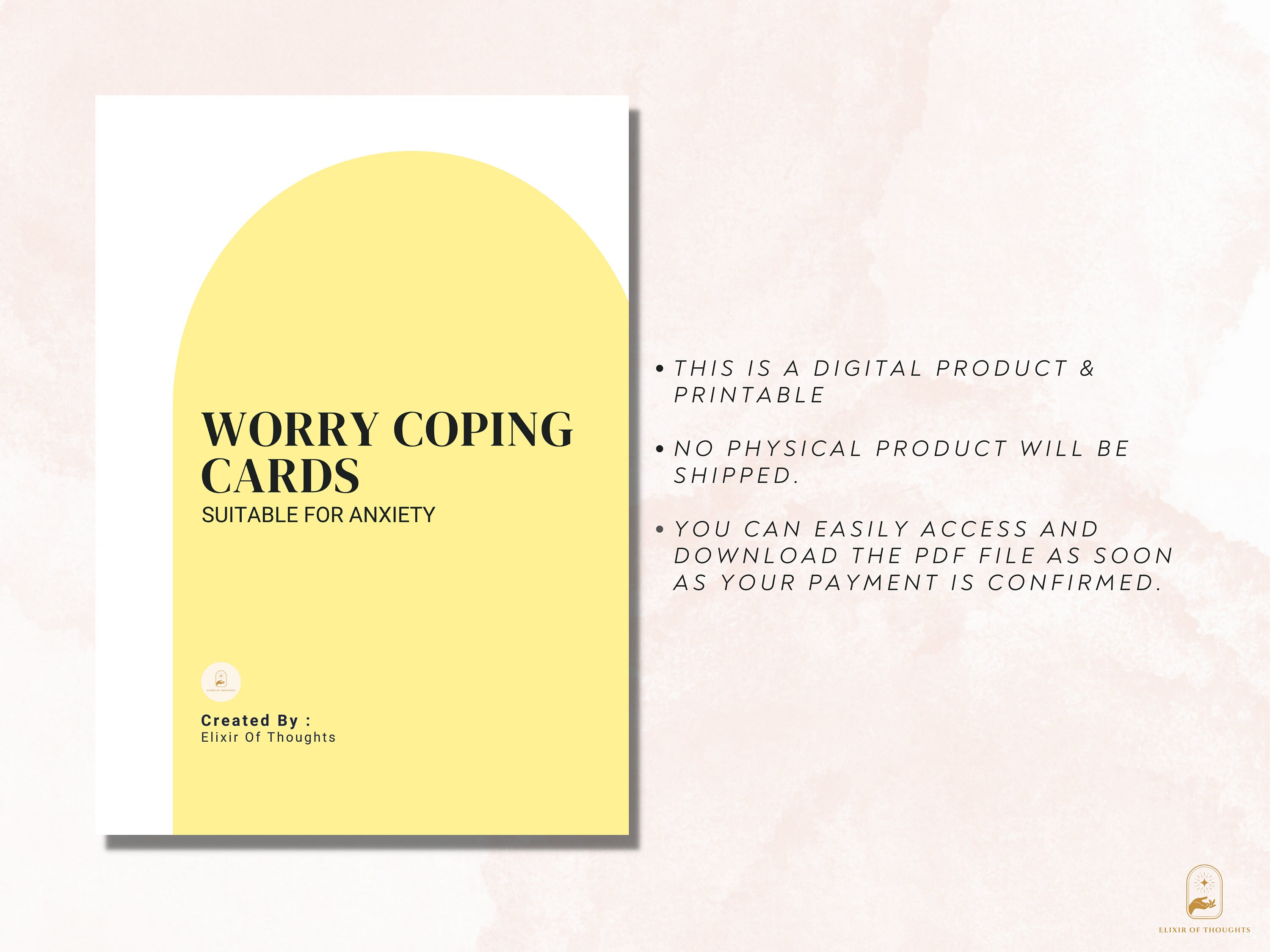 Worry Coping Cards | Anxiety Coping Skills Card | Anxiety Management ...