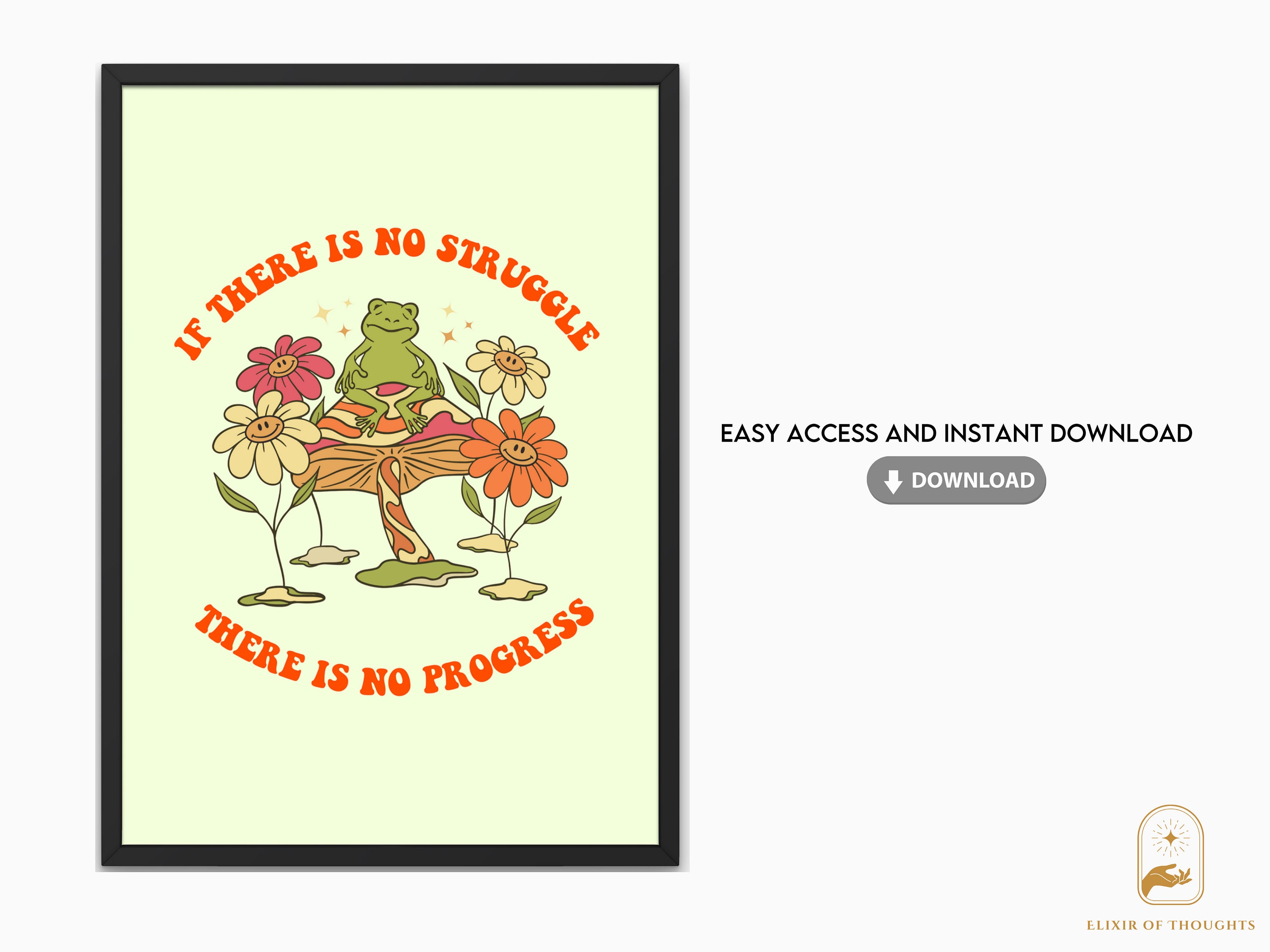 Frog Groovy Digital Art Groovy Printable Digital Art Digital Art for ...
