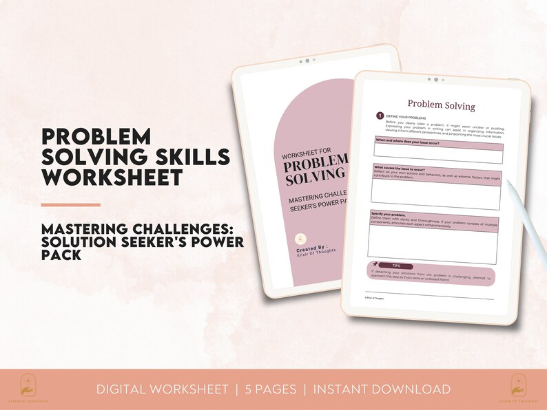 Mastering Challenges Mastermind Solutions Digital Worksheets for Problem-solving Skills ...
