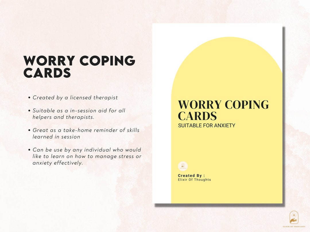 Worry Coping Cards | Anxiety Coping Skills Card | Anxiety Management ...