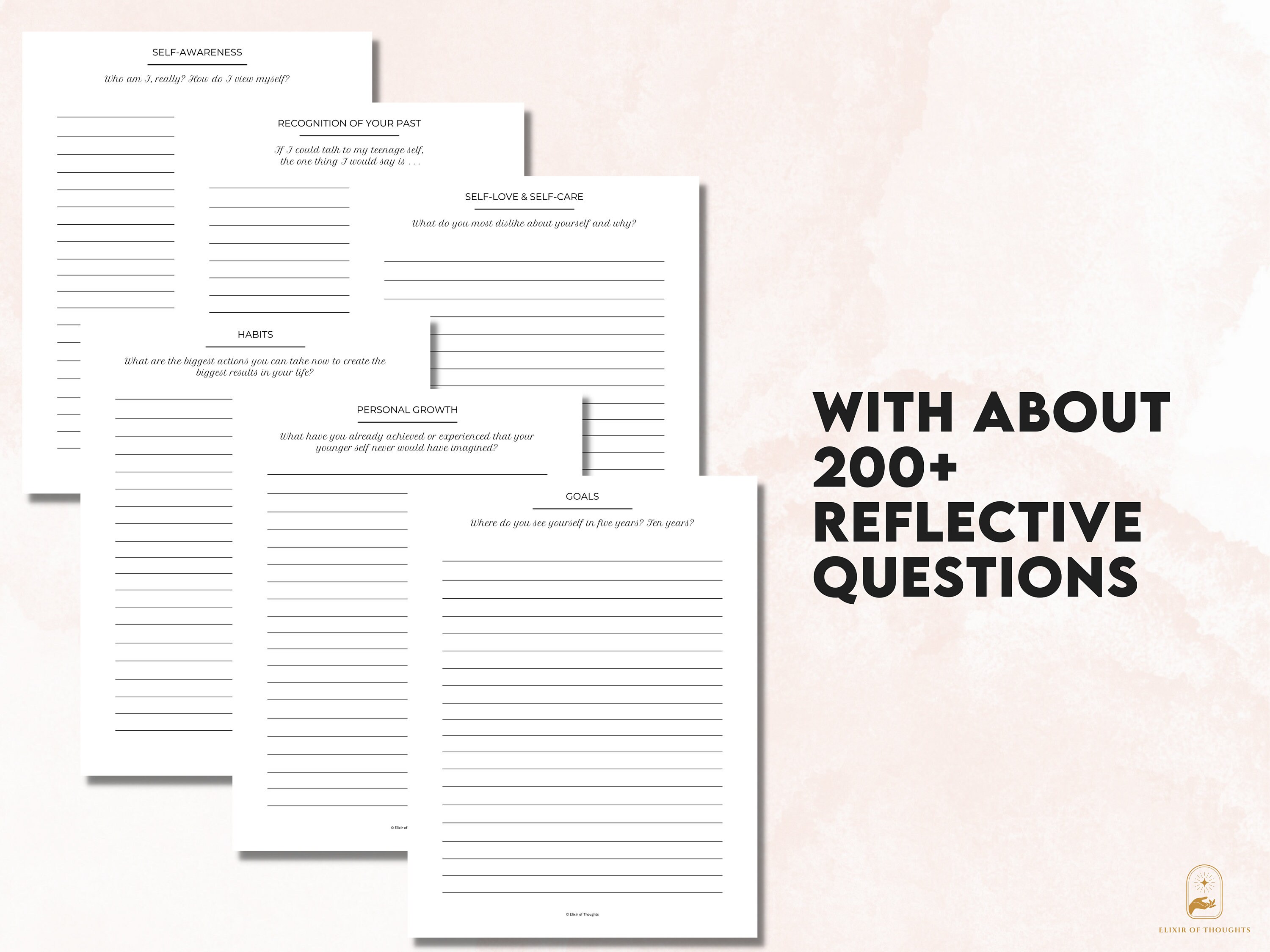 Self-growth Journal Self-discovery Self-improvement Journal Workbook ...