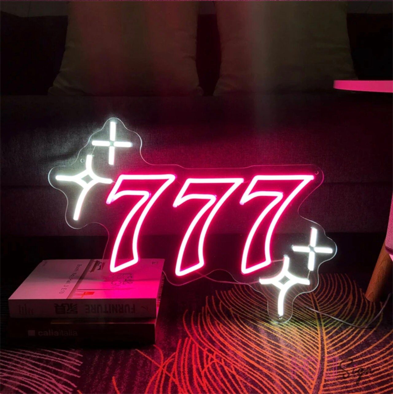 777 Angel Number Neon Sign Bedroom Wall Decor Lucky Number - Etsy Singapore