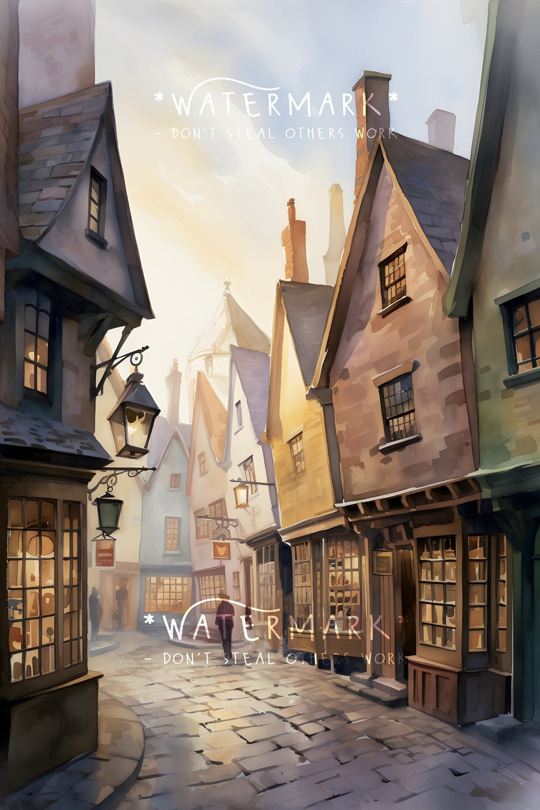 Magical Village Inspired Digital Poster Print Wizarding School of ...