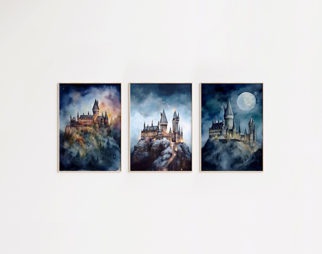Hogwarts Set of 3 Wizard Nursery Wizard Wall Decor Wizard Poster Wall ...