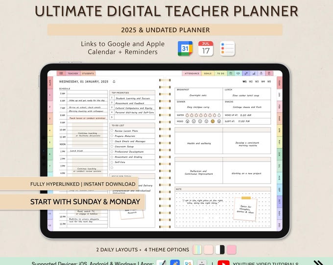 Bunter Schul Schulleiter Digitaler Plan 24-25 - funktioniert mit ...