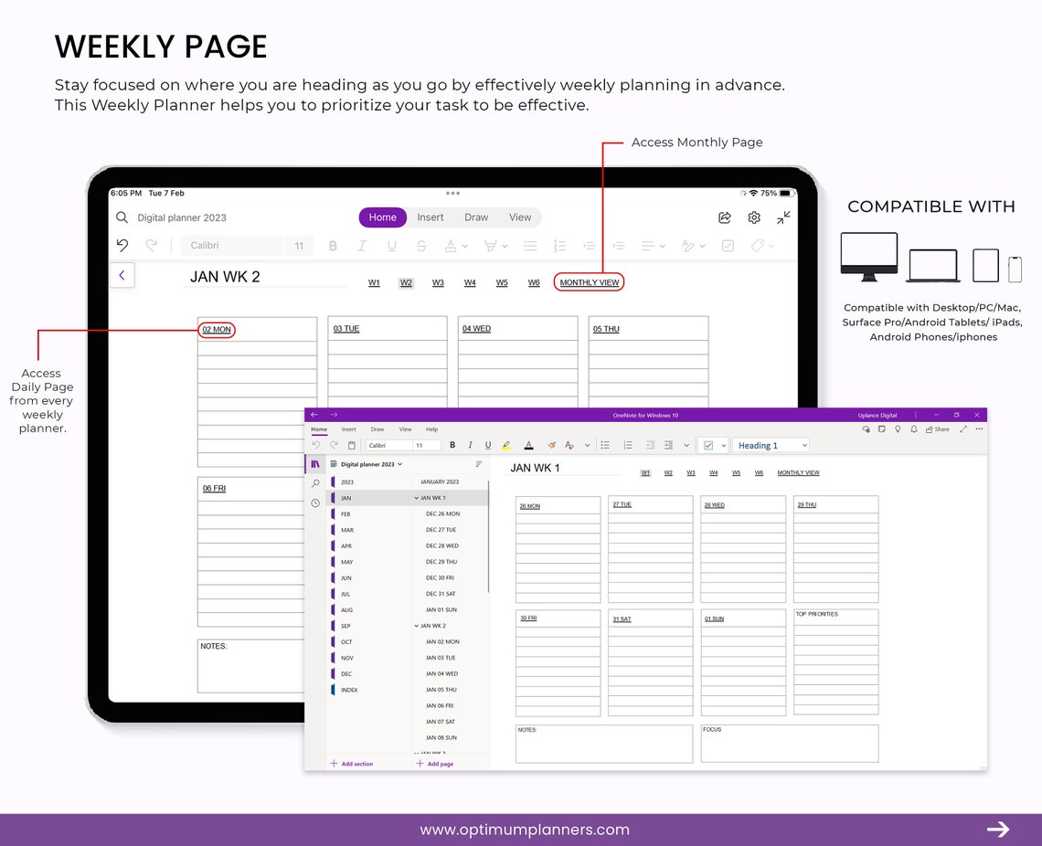 Onenote Digital Planner 2023 2024 Digital Planner - Etsy Canada