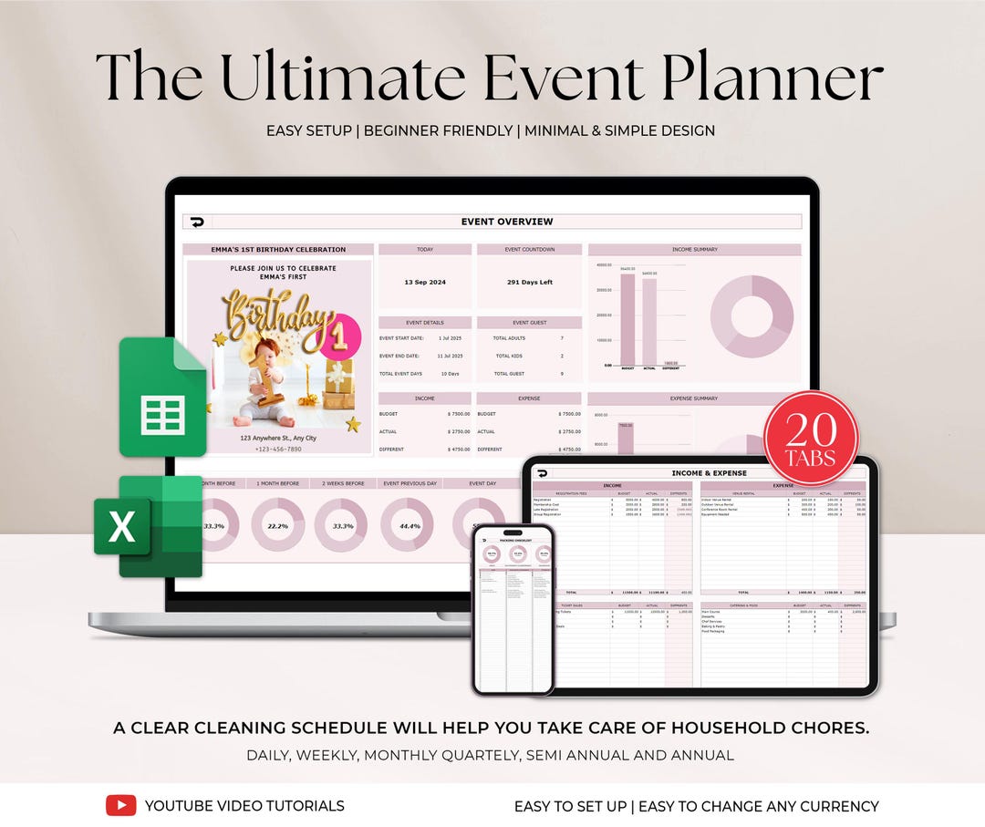 Event Planner Spreadsheet Party Planning Spreadsheet Google Sheets ...