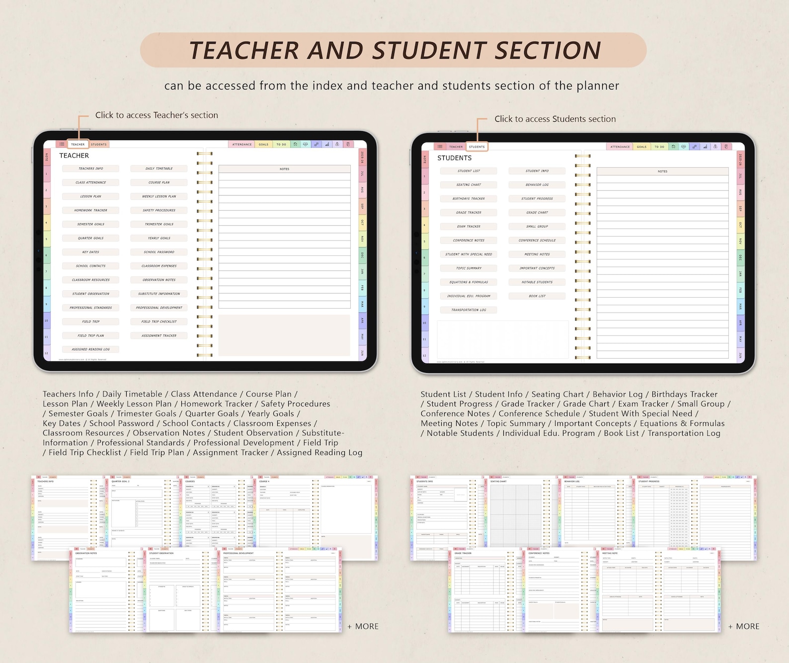 Digital Teacher Planner 2025 2026 Planner & Undated Academic Planner ...