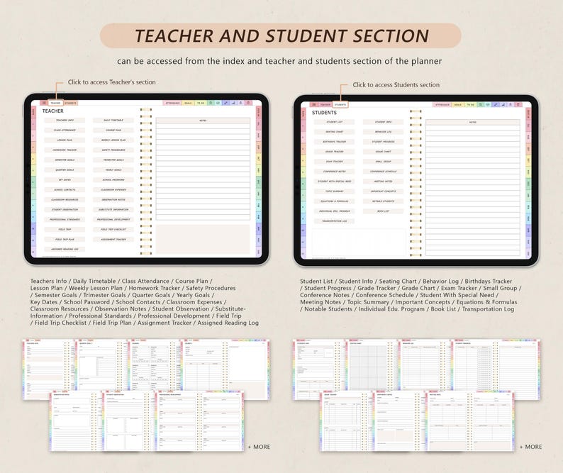 Digital Teacher Planner 2025 2026 Planner & Undated Academic Planner ...