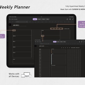 Onenote Digital Planner, Hyperlinked Onenote Planner, 2024 2025 Digital ...