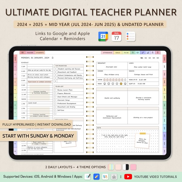 Homeschool Teacher Planner 2024 2025 - Etsy