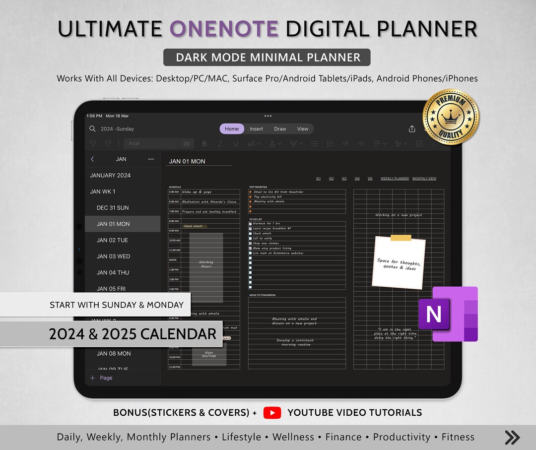 2025 Onenote Personal Digital Planner – LZRNN