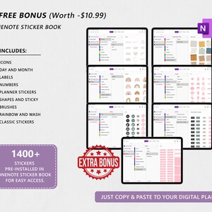 Onenote Digital Planner, Hyperlinked Onenote Planner, 2024 2025 Digital ...