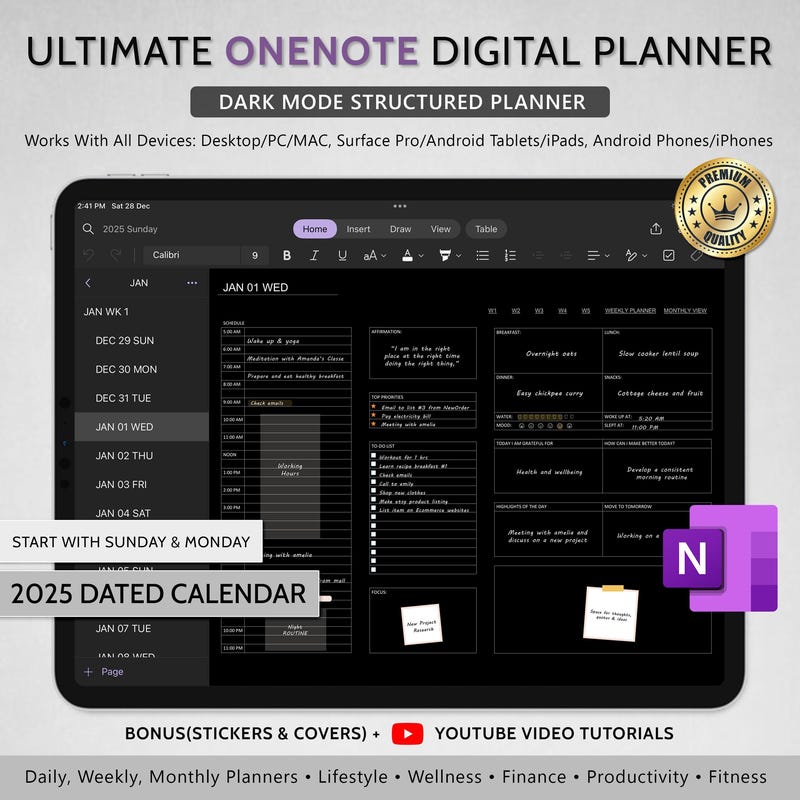 Onenote Template - Etsy
