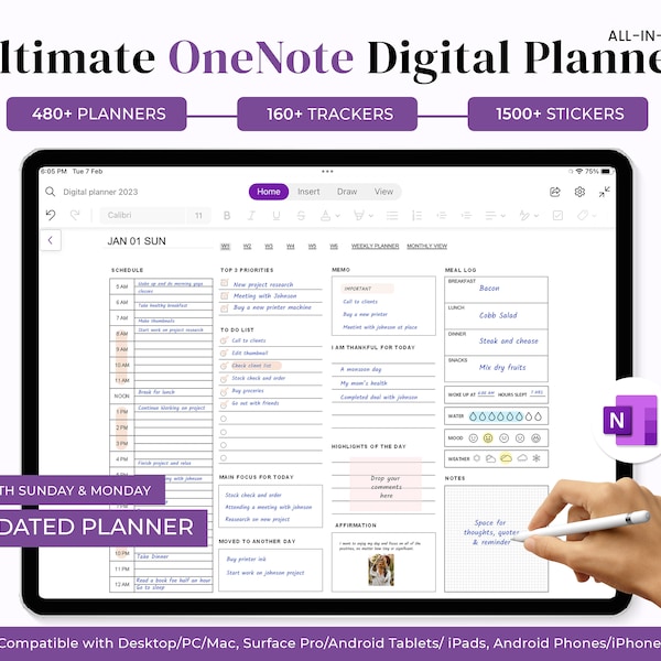 One Note Template for Work - Etsy