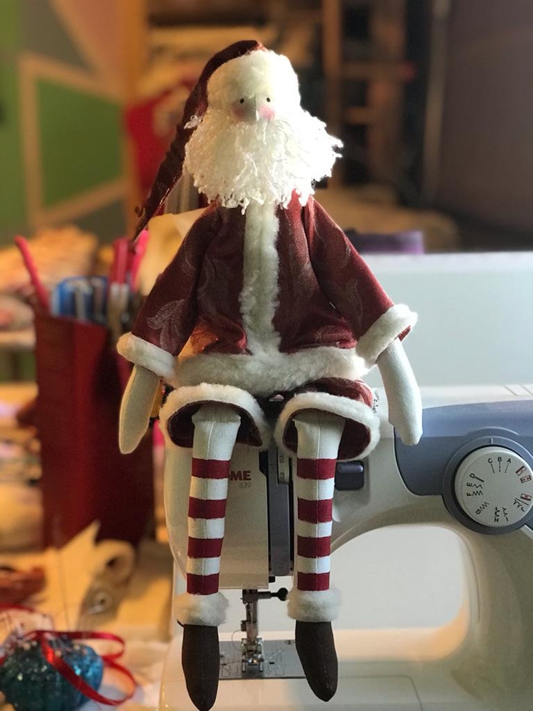 Sitting Santa Doll, Personalized Santa Doll, Handmade Santa Toys ...