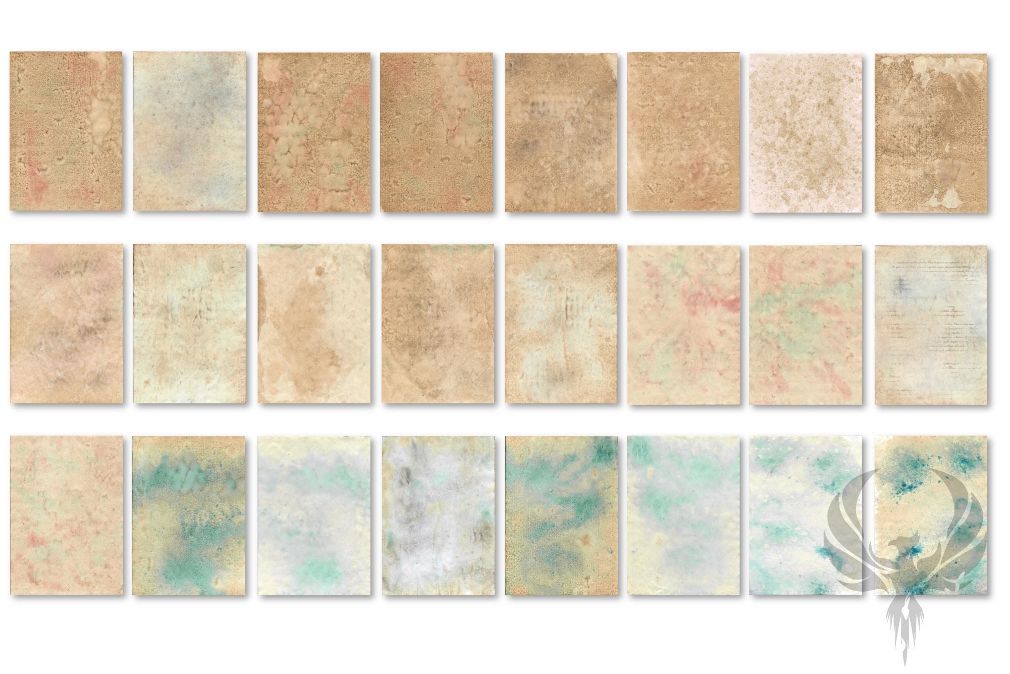 Printable Distressed Paper, Digital Paper Pack, Junk Journal Paper ...