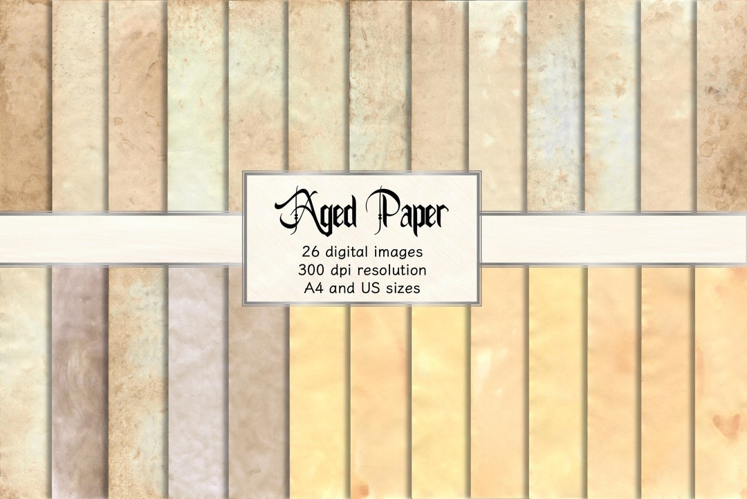 Printable Aged Paper, Digital Paper Pack, Junk Journal Paper, Scrapbook ...