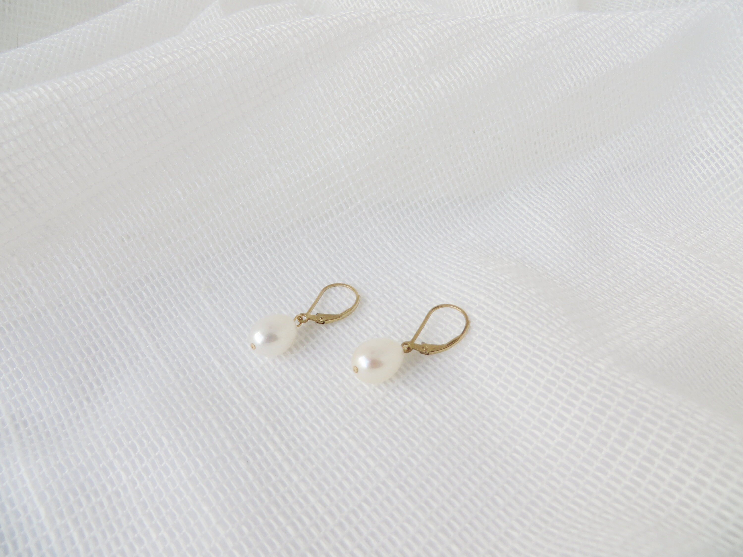 Pearl Earrings Simple Pearl Earrings Lever Back Pearl - Etsy
