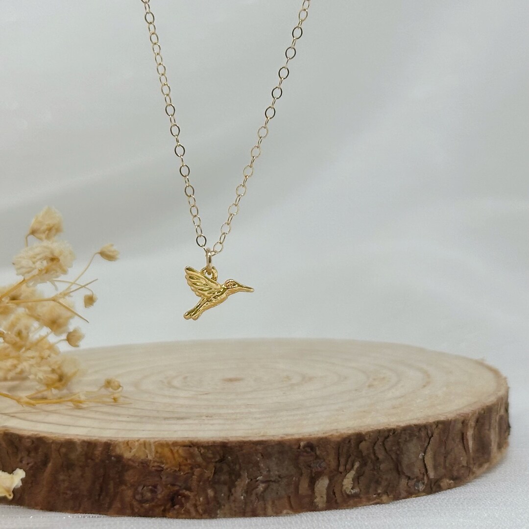 Bird Necklace, Hummingbird Necklace, Gold Hummingbird, Spring Necklace ...