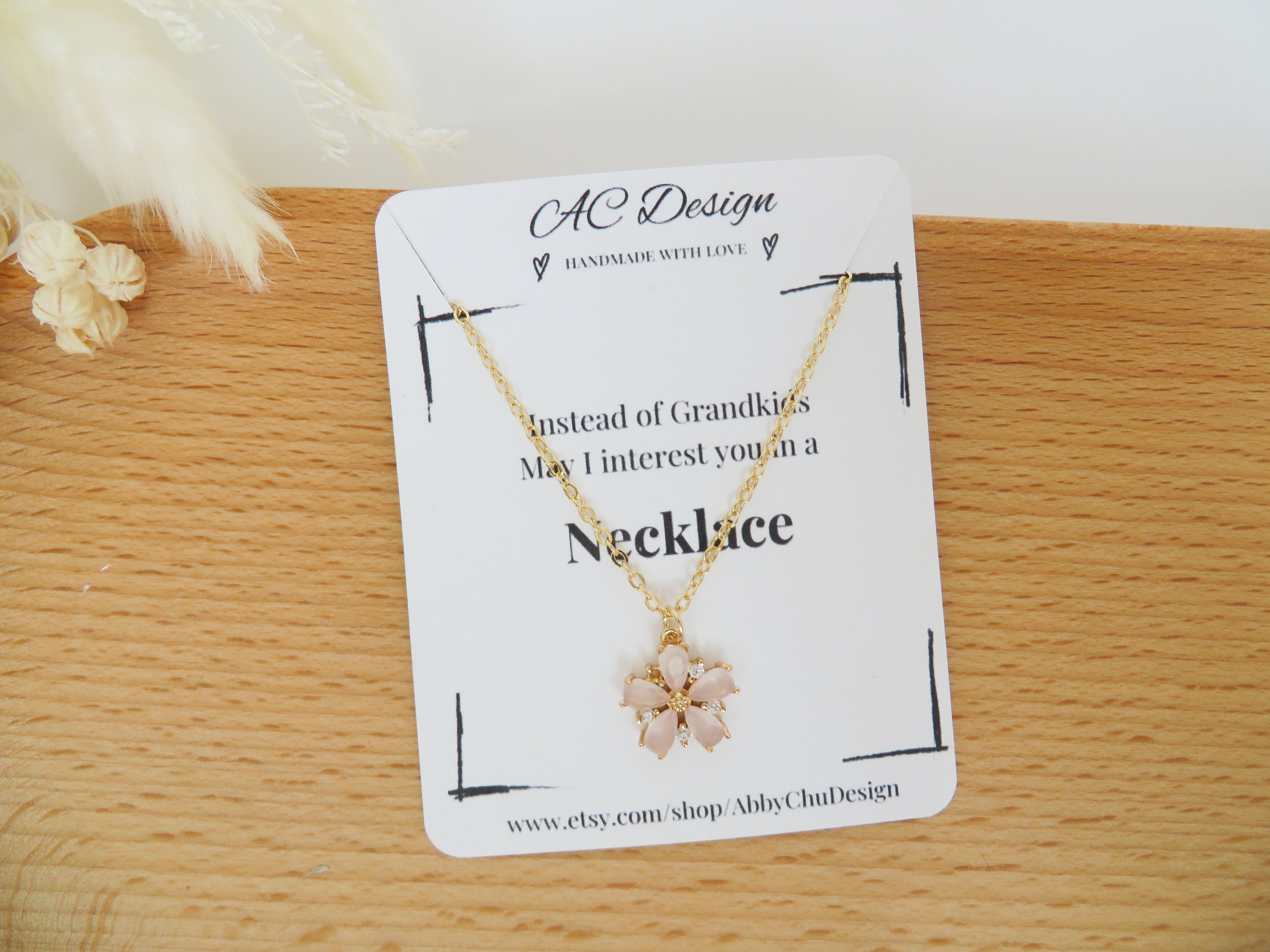 Cherry Blossom Necklace Flower Necklace Sakura Necklace Pink Flower ...