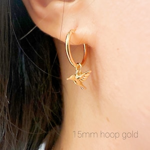 Hummingbird Earrings • Bird Earrings • Gold Threader Earrings ...