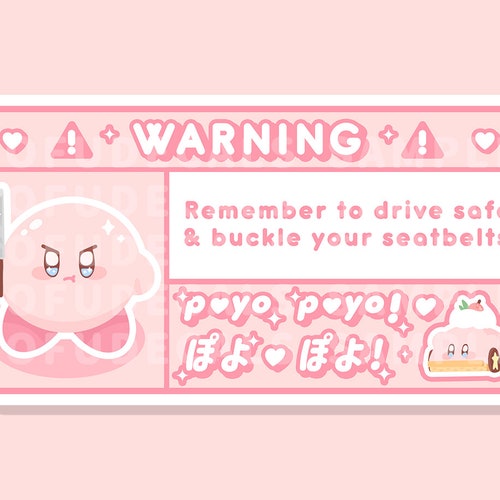 Cute Car Warning Sticker Car Decal Pink Kawaii Airbag - Etsy