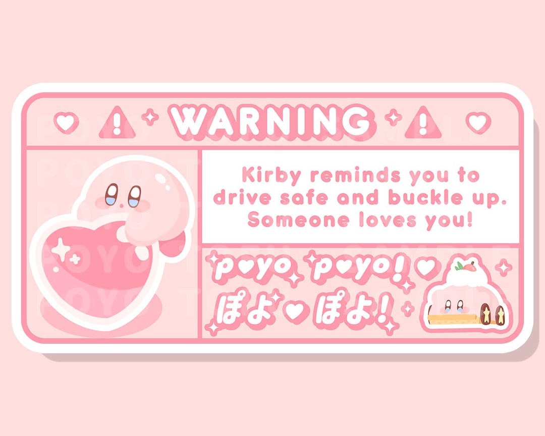 Affirmation Cute Car Warning Sticker | Car Decal, Airbag Label, Pink ...