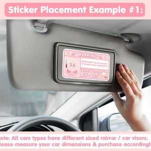 Cute Car Warning Sticker | Car Decal, Pink Kawaii, Airbag Label ...