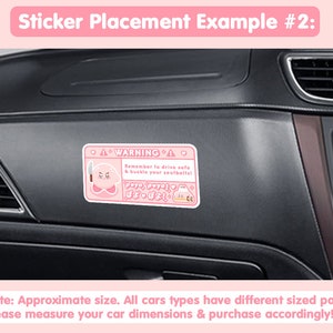 Cute Car Warning Sticker | Car Decal, Pink Kawaii, Airbag Label ...