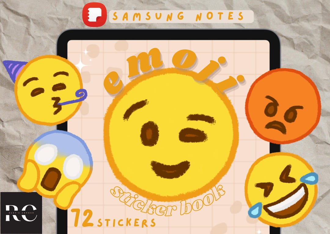 Emoji Digital Sticker Book for Samsung Notes - Etsy