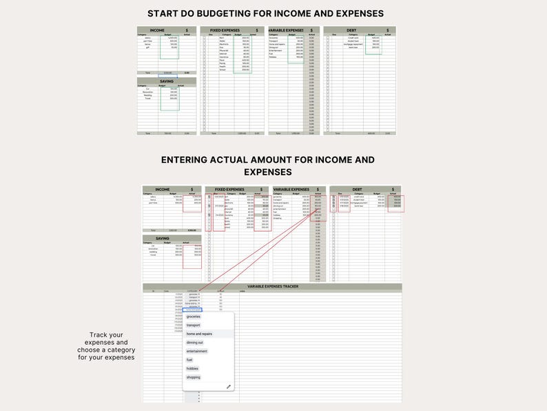 Monthly Budget Planner Google Sheet, Cute Budget Planner Spreadsheet ...