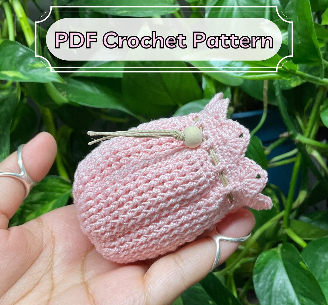 PDF Crochet Pattern, Mini Drawstring Bag or Pouch. Lace Drawstring Bag ...