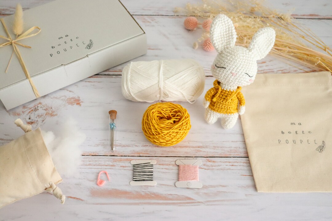 Crochet Kit Rabbit Doll With Hoodie Little Boy Rabbit Amigurumi Kit Diy ...