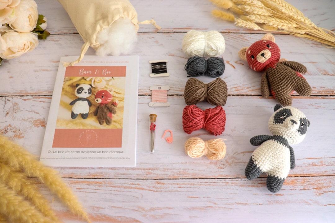 Crochet Kit Panda and Red Panda Dolls Mixed Red Panda Amigurumi Kit Diy ...