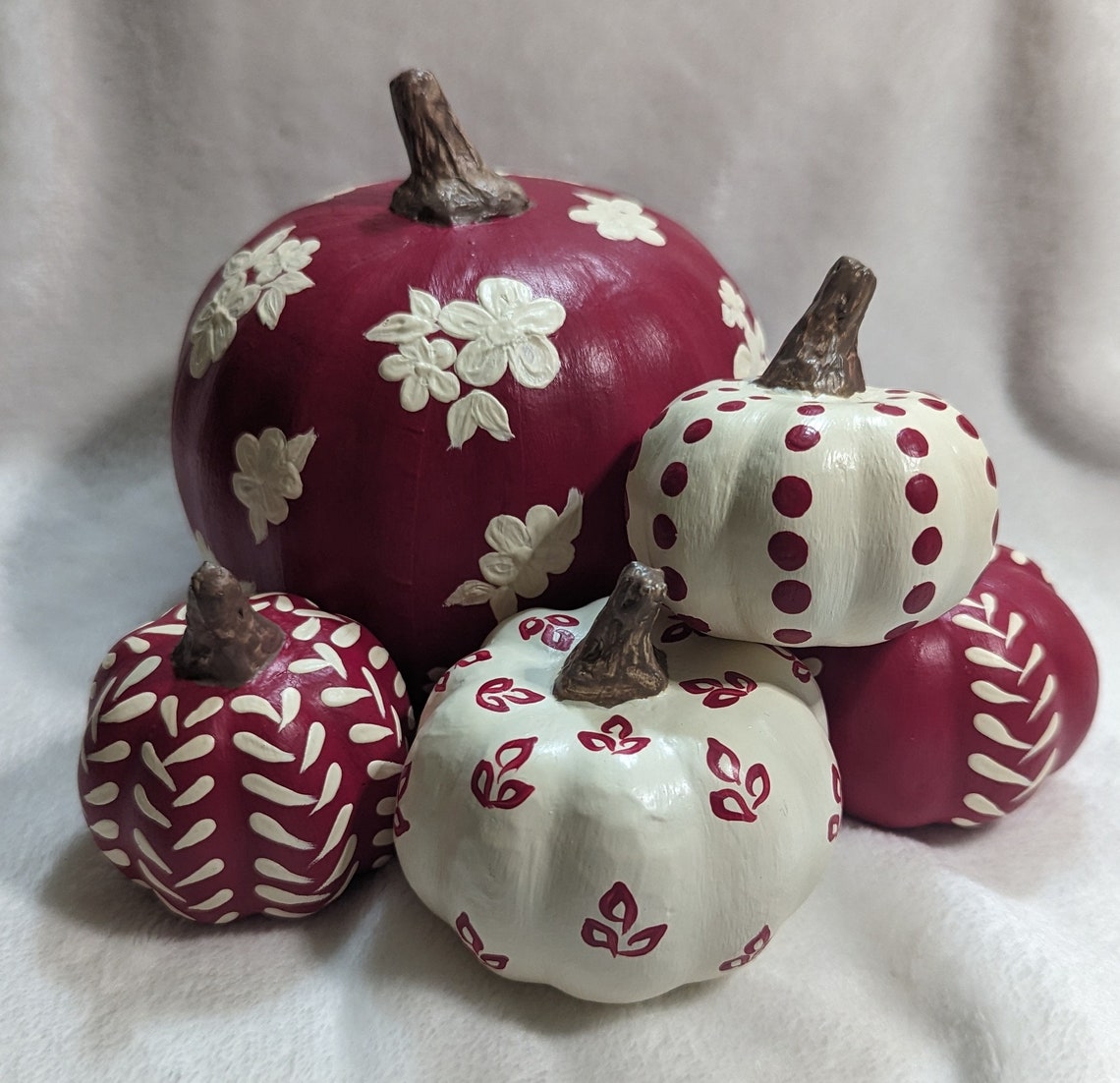 Hand Painted Paper Mache Pumpkins - Etsy