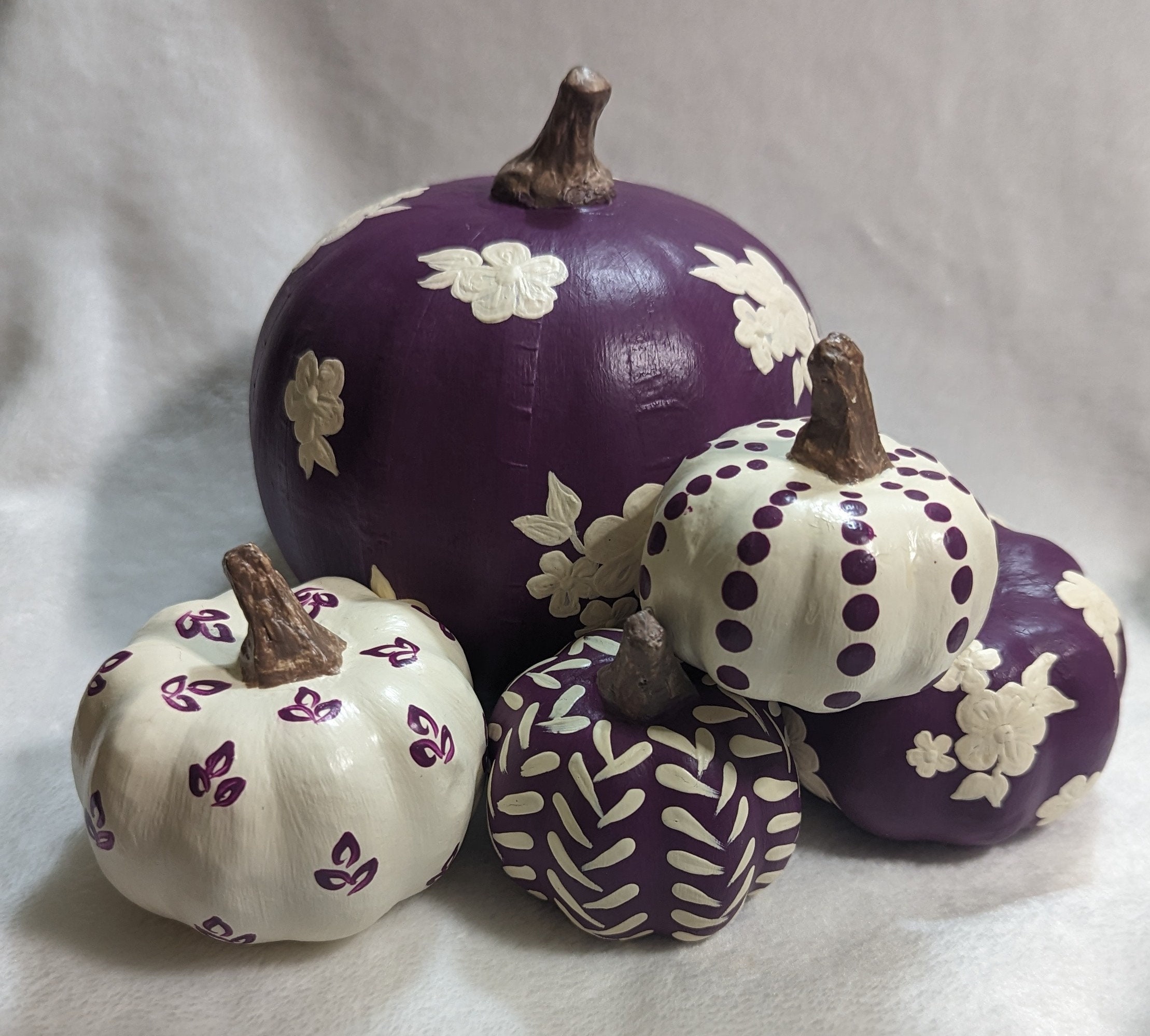Hand Painted Paper Mache Pumpkins - Etsy