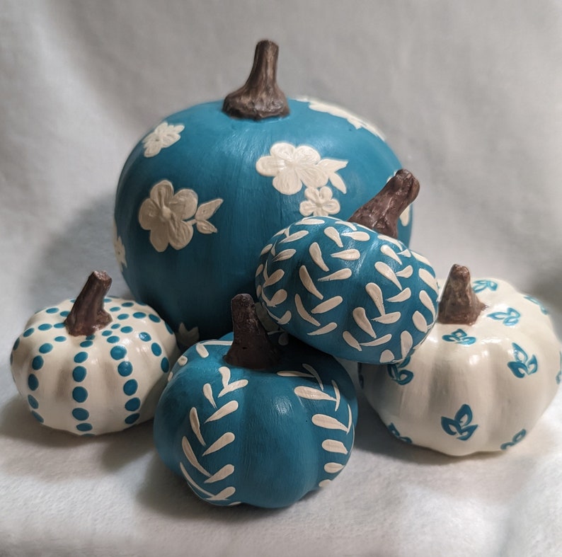 Hand Painted Paper Mache Pumpkins - Etsy