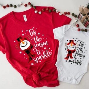 Tis the Season to Sparkle Christmas Sweatshirt, Cute Christmas Snowman ...
