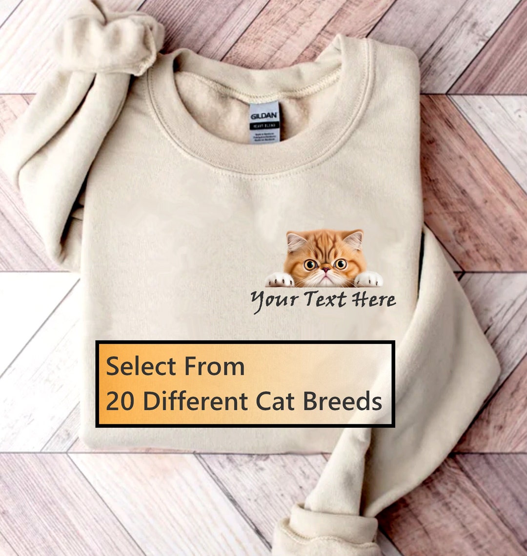 Custom Cat Shirt, Peeking Cat Shirt, Personalized Cat Shirt, Cat Owner ...