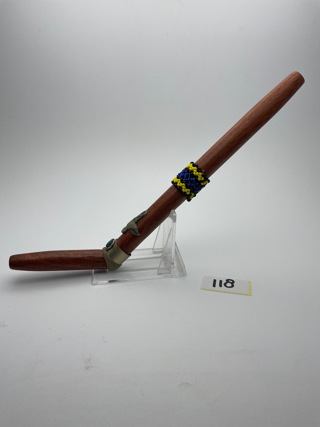 Tepi, Shipibo Handmade Wood Traditional Tepi Pipe With Beads, Shamanic ...