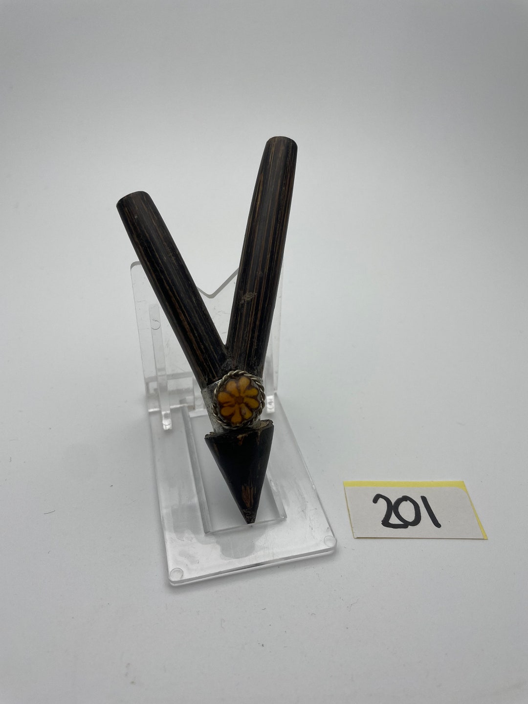 Kuripi Self Applicator, Chonta Wood, Decorated With Peruvian Caapi Root ...